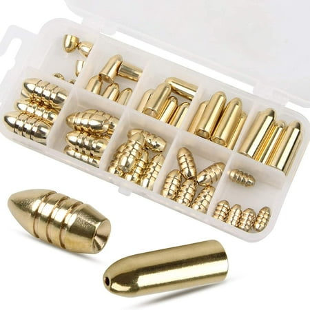 Fishing Brass Sinker Weight Kits Bullet Sinker Drop Shot Copper Sinkers ...