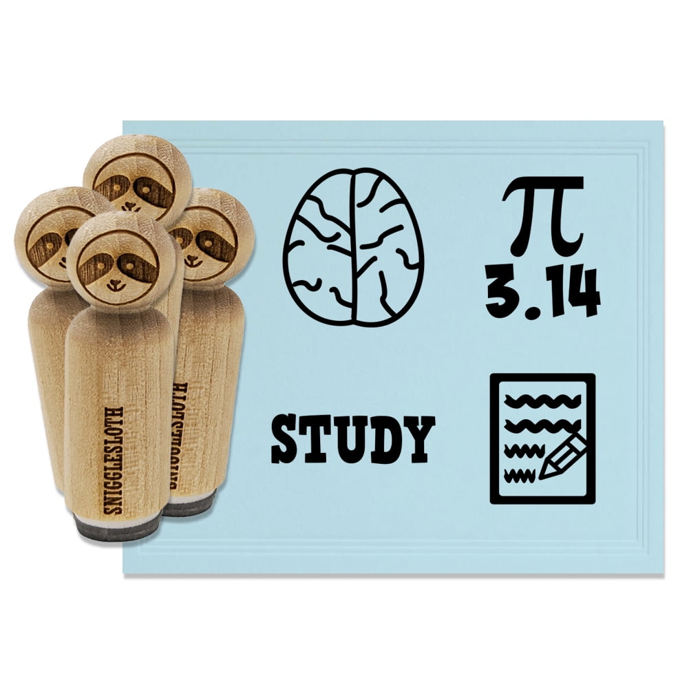 Smart Brainy School Student Pi Math English Writing Rubber Stamp Set ...