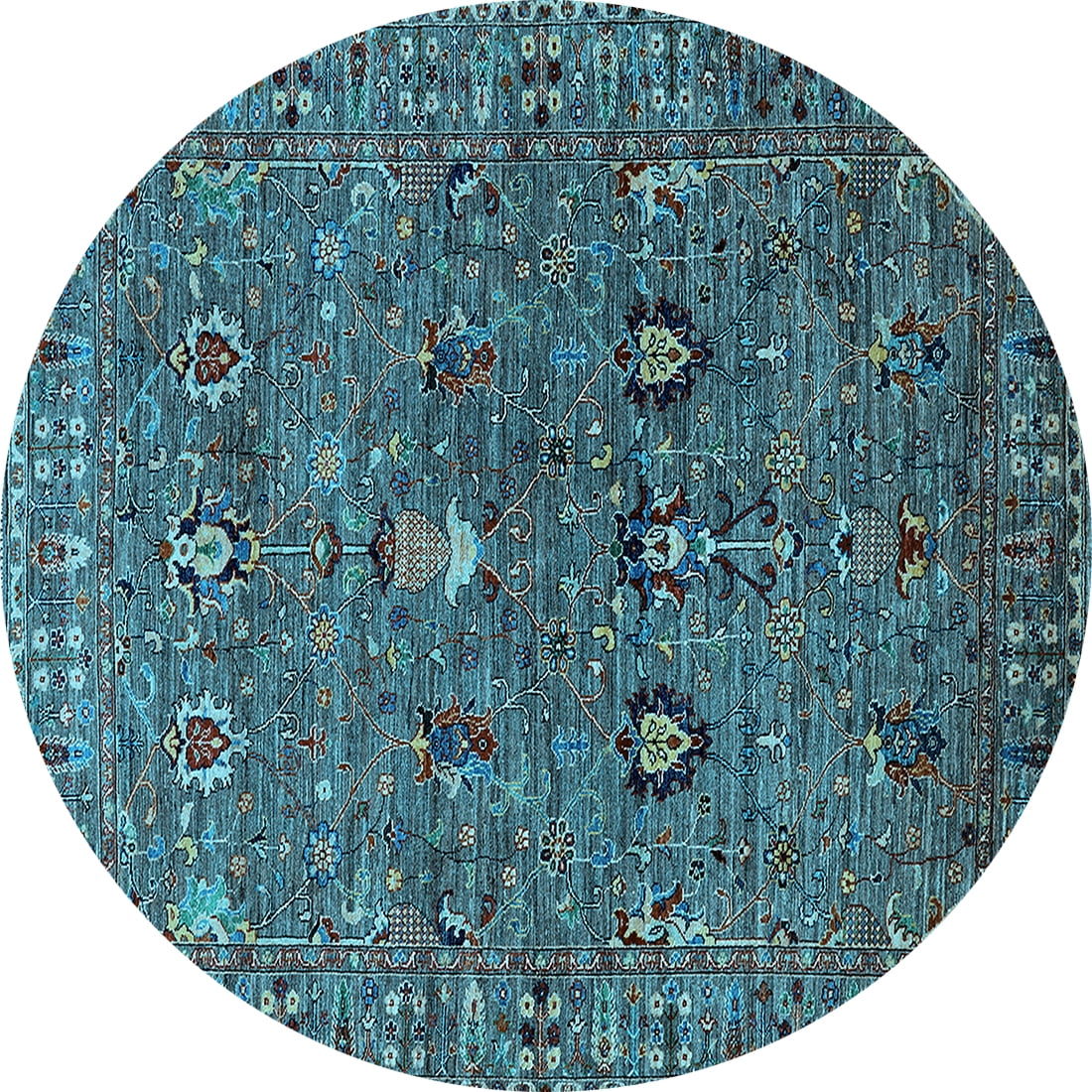 Ahgly Company Indoor Round Oriental Light Blue Industrial Area Rugs, 8 ...