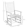 Wooden Rocking Chairs Set of 2, White Outdoor Porch Rocker, Slatted ...