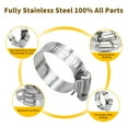 DINGBANG 120Pcs 100% Real Stainless Steel Hose Clamp Assortment Kit, 7 ...