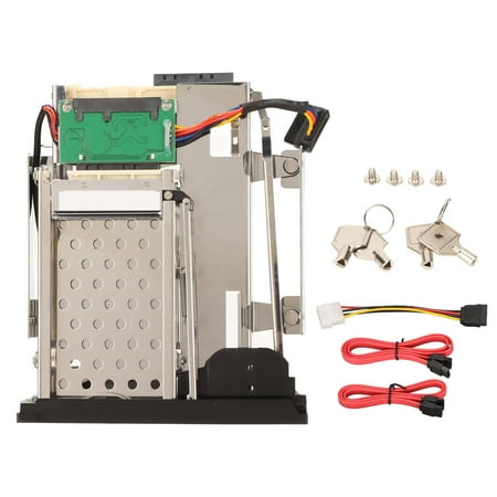 2.5in 3.5in Internal HDD Enclosure, Double Bay Trayless Hard Drive ...