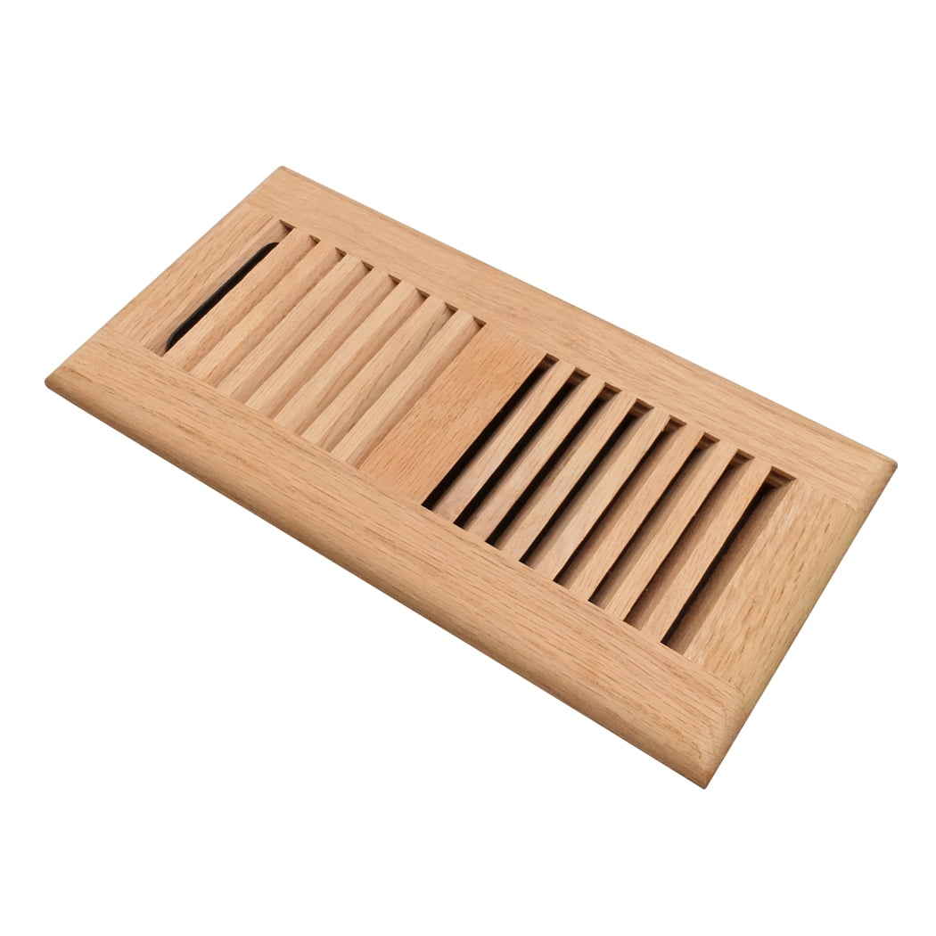 Razo Red Oak Wood Floor Register, Drop In Vent With Damper, 4x10 Inch ...