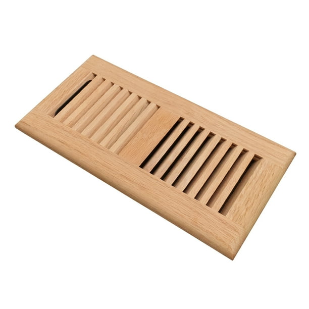 Razo Red Oak Wood Floor Register, Drop In Vent With Damper, 4x10 Inch ...