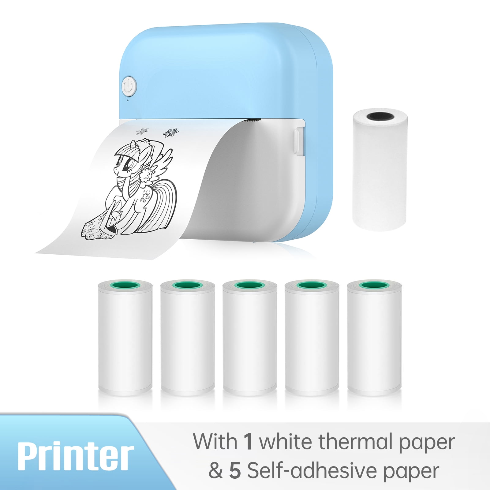 Label printer,Bt With 1 Printer Portable 1 Paper Roll Paper Roll 57mm ...