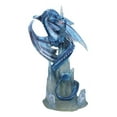 Frozen Stalactite Blue Dragon Serpent On Spiky Ice Mountain Cliff ...