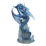 Frozen Stalactite Blue Dragon Serpent On Spiky Ice Mountain Cliff ...