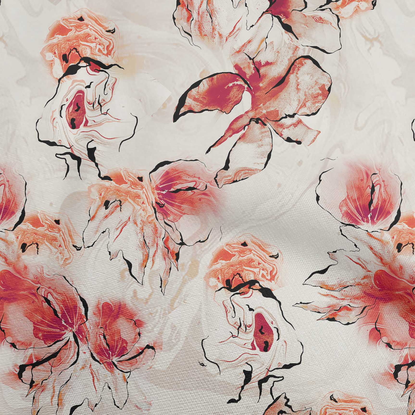 oneOone Velvet Red Fabric Floral & Dress Material Fabric Print Fabric ...