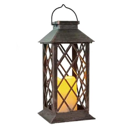 Nb-4 Solar Lantern Hanging Lanterns Waterproof Led Flickering Flameless ...