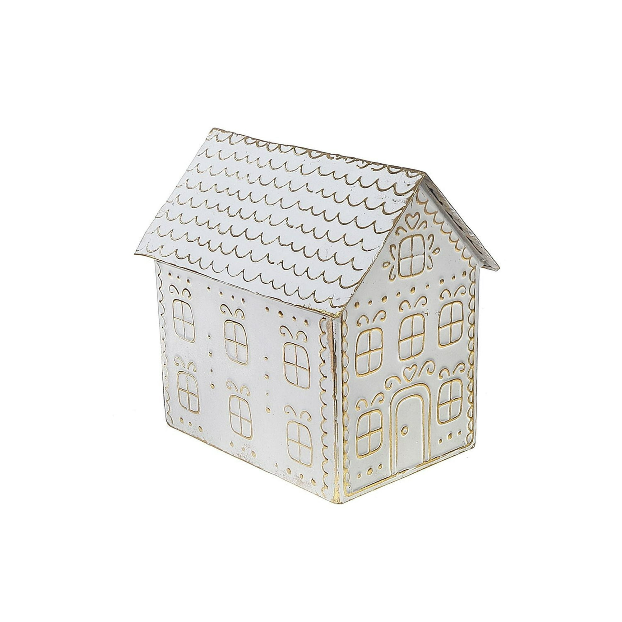 Click here for Ih Casadécor Gold And White Gingerbread Metal Hous... prices