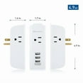 Cable Matters 3 Outlet Wall Mount Surge Protector 2.1A Dual Usb ...
