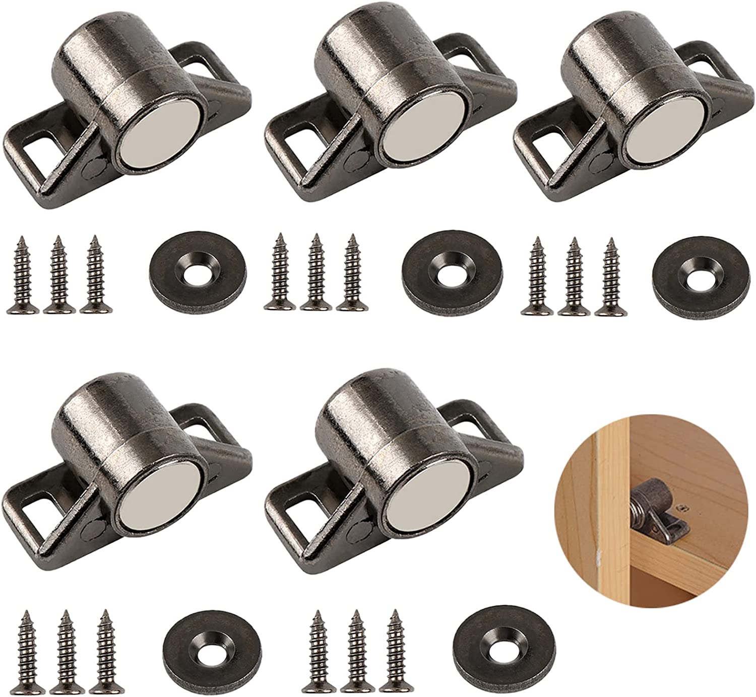 Paota 5 Pieces Cabinet Magnetic Lock With Screws Furniture Magnet Hold ...