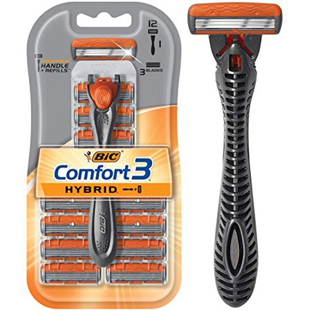 BIC Comfort 3 Hybrid Men's Disposable Razor, Black, 1 Count | Walmart ...