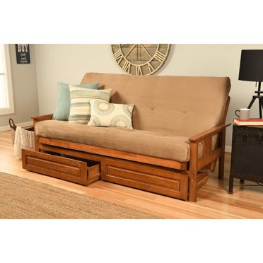 Homestock Modern Marvel Full Futon Frame with Storage Drawers, Color ...