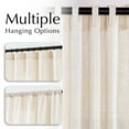 Curtainking 96-inch Beige Linen Farmhouse Curtains, Light Filtering ...