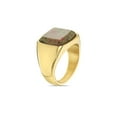 Gold 15mm Square Green stone Signet ring , Mens Signet ring , MEns Ring ...