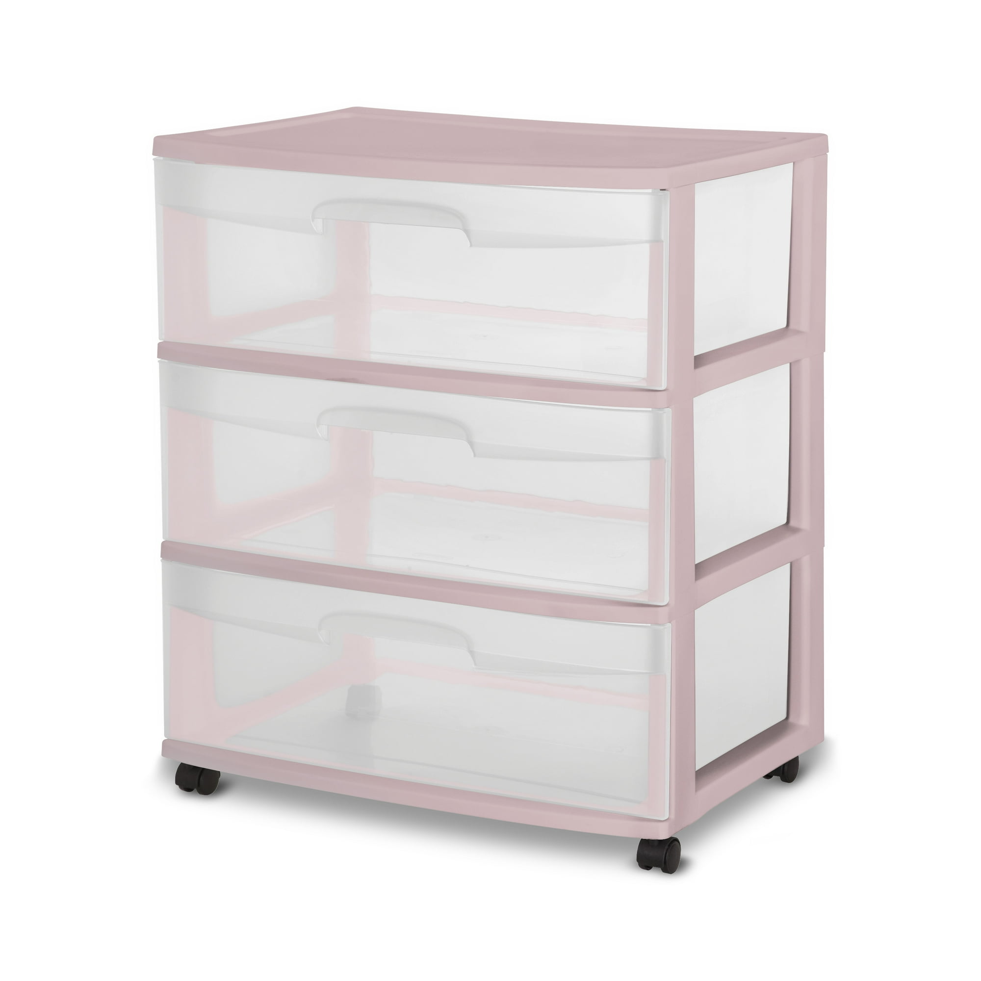 Click here for Sterilite Wide 3 Drawer Cart - Pink 15 1/4 X 21 7/... prices