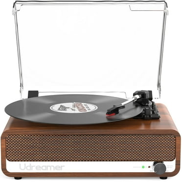 Udreamer Vinyl Record Player 3-Speed Turntable with Bluetooth, Suitcase Portable Vintage Audio ...
