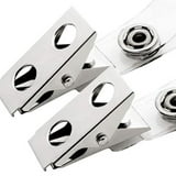 Segolike 100Pcs Metal ID Clips with Clear PVC Strap ID Clips Name Tag ...