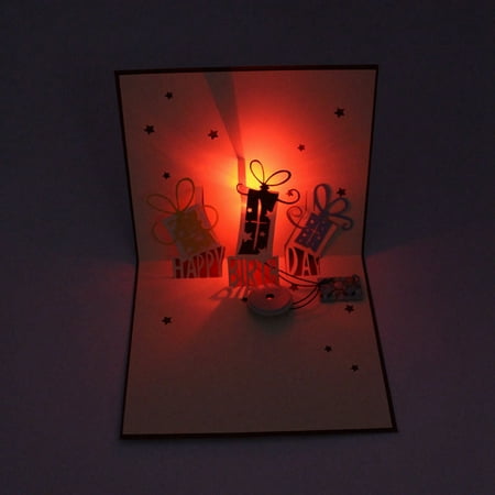 Christmas Cards LED Light 3D Pop up Cards Birthday Greeting Cards ...