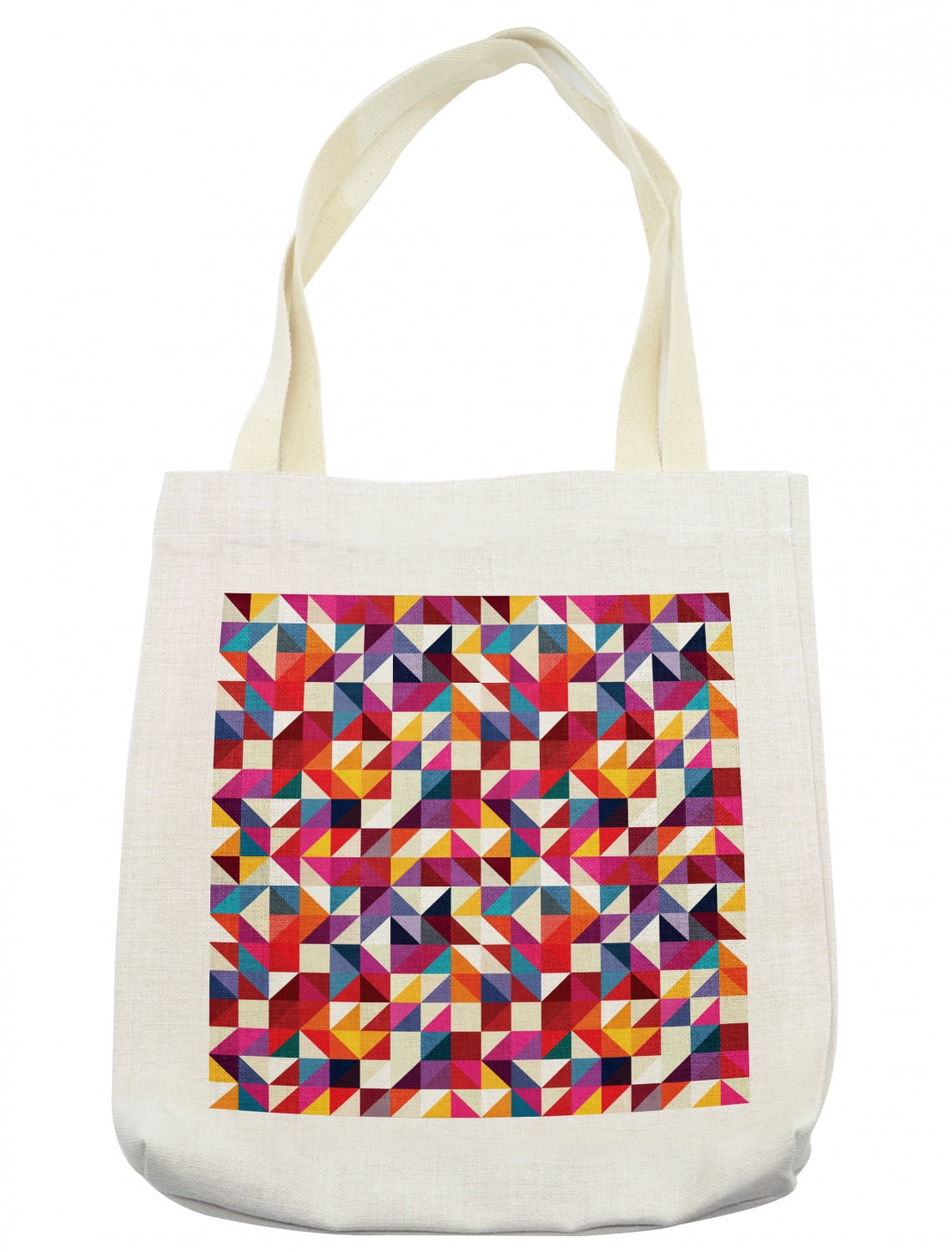 Geometric Tote Bag, Bauhaus Style Geometric Pattern with Patchwork of ...