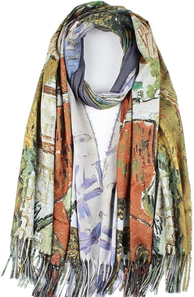 Soft Cashmere Feel Scarf For Women Elegant Art Print Winter Warm ...