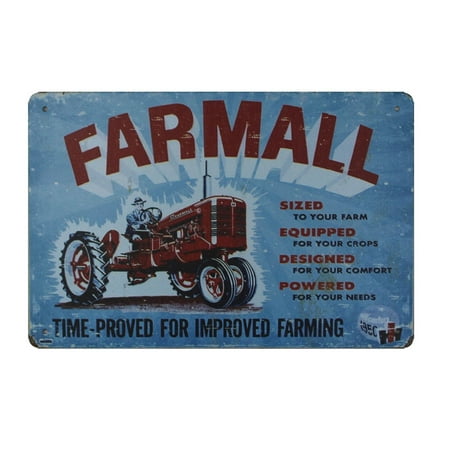 Farmall farm equipment tractor metal tin sign vintage style ...