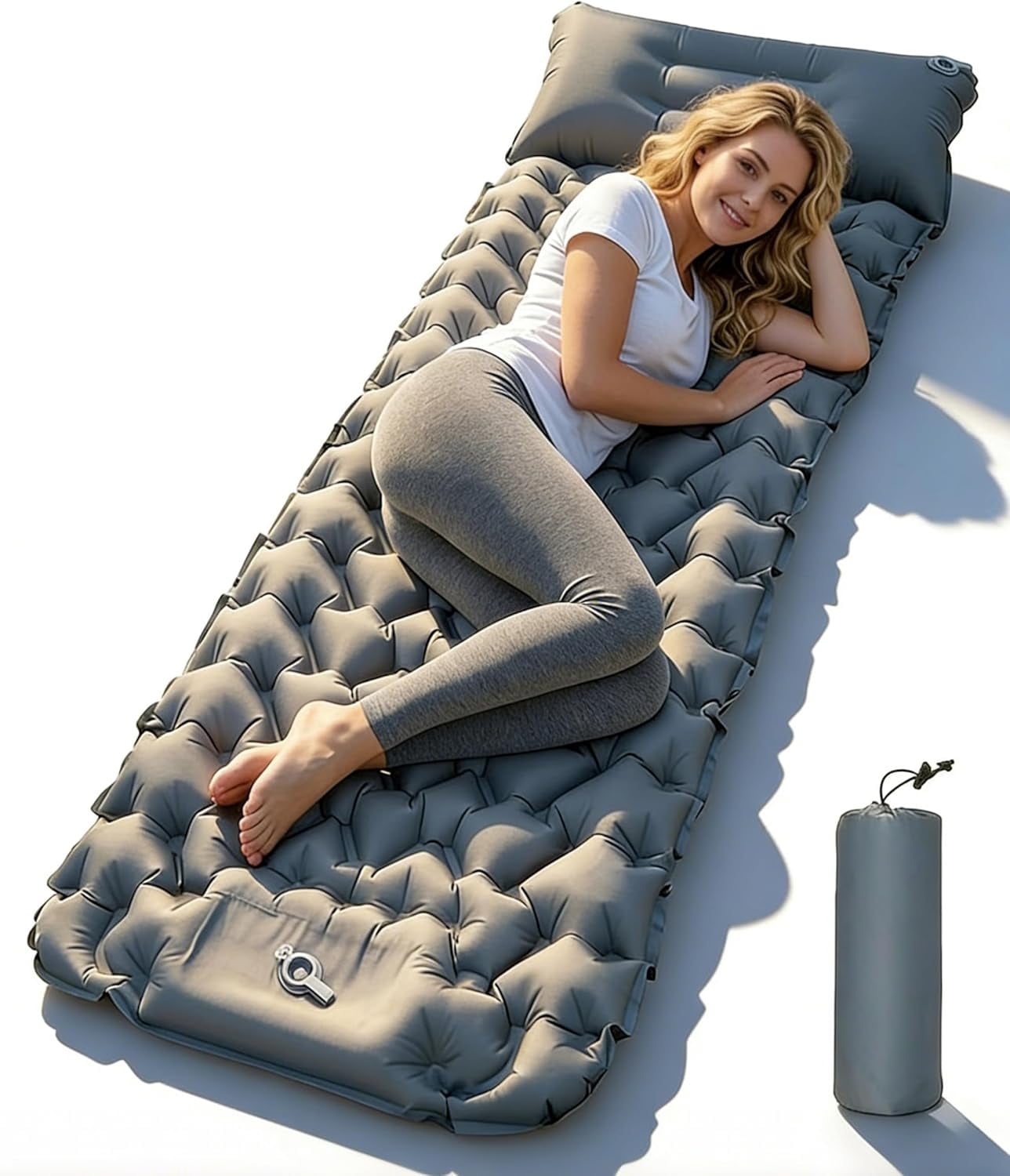 Lounge Mat Portable Chill Zone Foldable Inflatable Sleeping Pad Thick ...