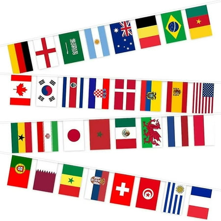 2022 Qatar World Cup Flags String Flag, 32 International Countries ...