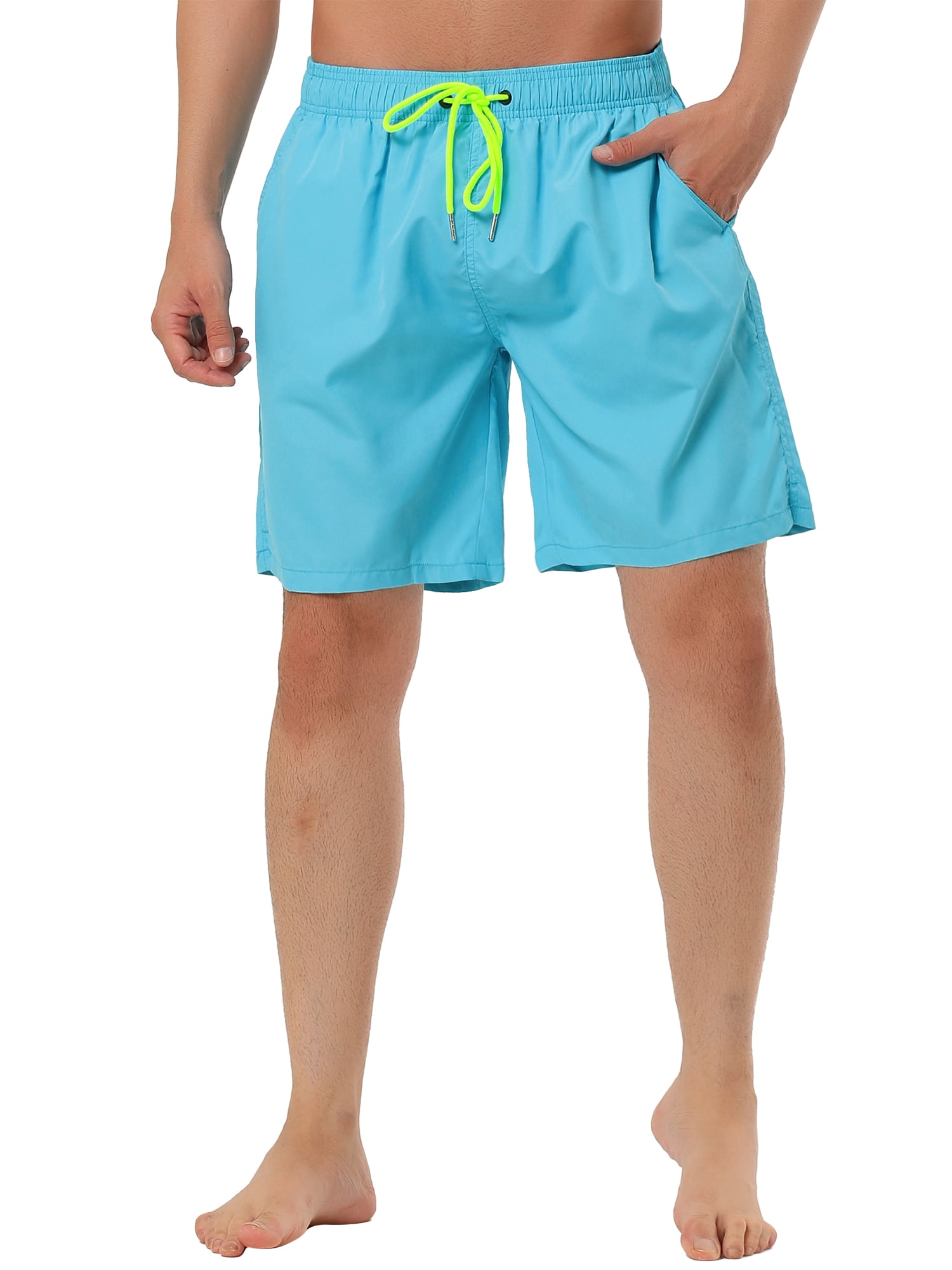 Lars Amadeus Men's Shorts Solid Beach Shorts Drawstring Surfing Mesh ...