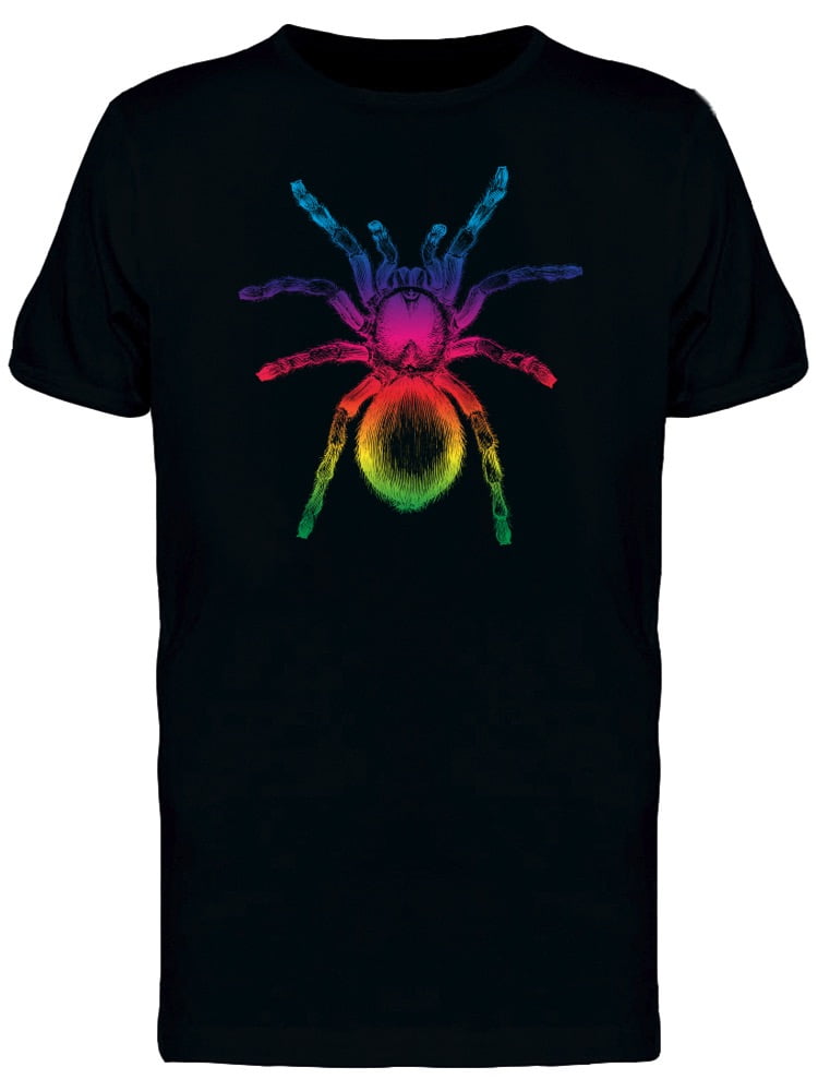 Smartprints Mens Graphic Tee - Rainbow Tarantula - Regular Fit 100% ...