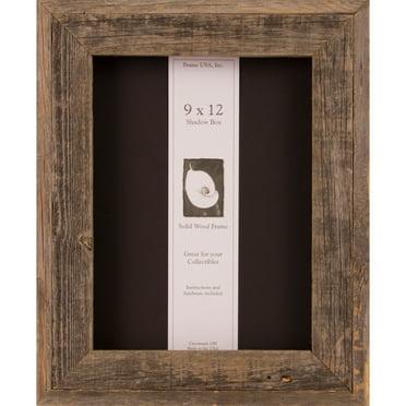 BarnwoodUSA Rustic Farmhouse 8" x 10" Weathered Gray Shadow Box Display ...