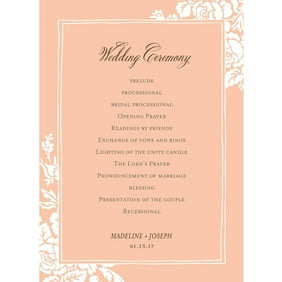 Personalized Minimal Floral Border Wedding Program - Walmart.com ...