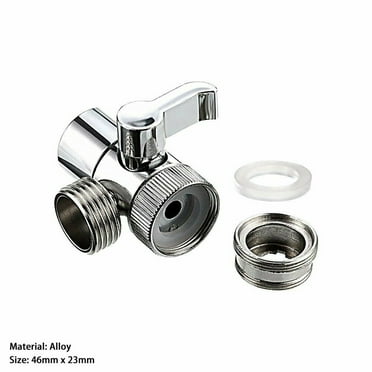 Brass 2-Way Connector Faucet Water-tap Dual Shut-off Valve Controls ...