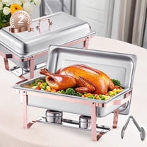 VEVOR Chafing Dish Buffet Set, 8 Qt 2 Pack, Stainless Steel Chafer with ...