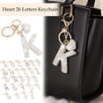 Cute Bling Initial Letter Keychain - Cute Resin Pendant with Heart ...