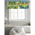 Kitchen Valances for Window, Pastoral Floral Pink Yellow Flower Green ...