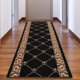 Custom Size Runner Rug Fleur De Lis French Design Black Color 26 or 31 ...