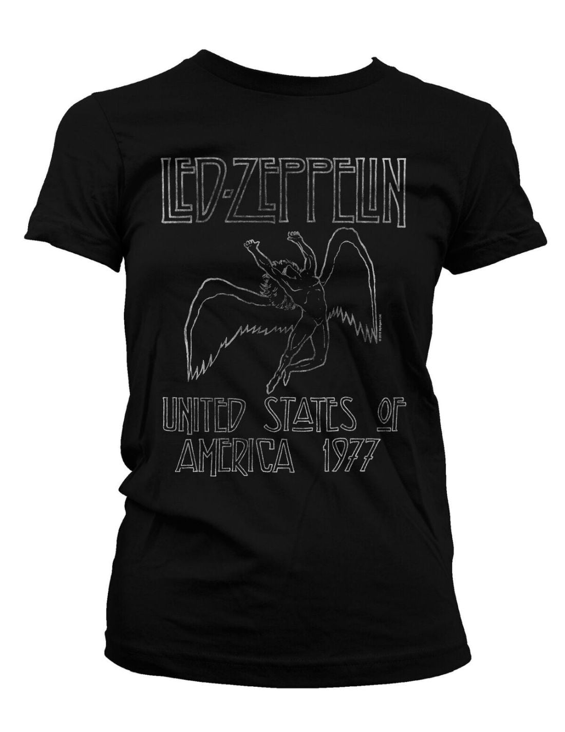 Araca Music - Led Zeppelin USA '77 Junior Women's T-Shirt - Walmart.com ...