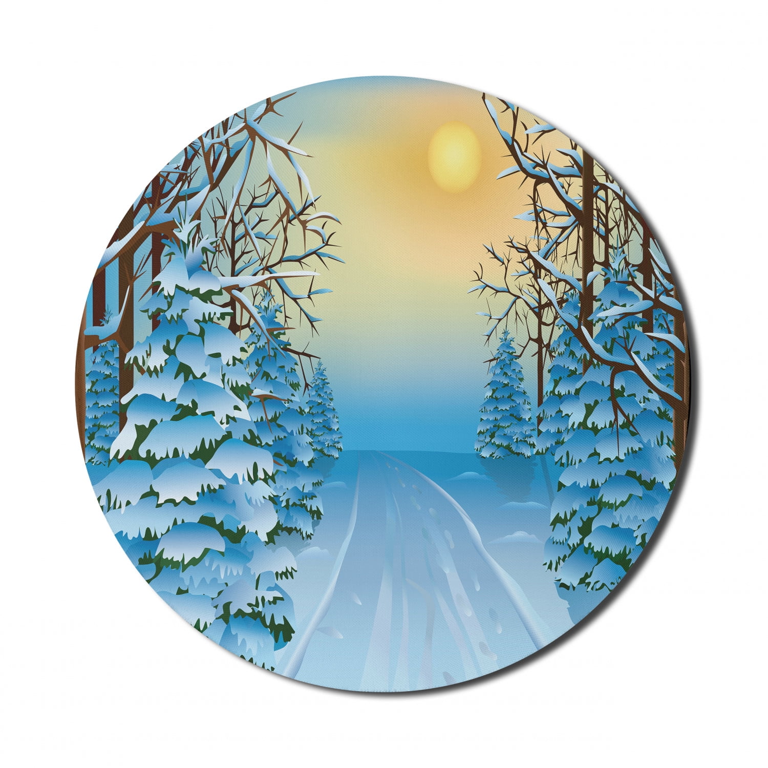 Winter Mouse Pad for Computers, Forest View Graphic Display Print with ...