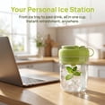 2 in 1 Ice Cube Bottle with Straw, Silicone Push-Action Ice Maker Cup ...