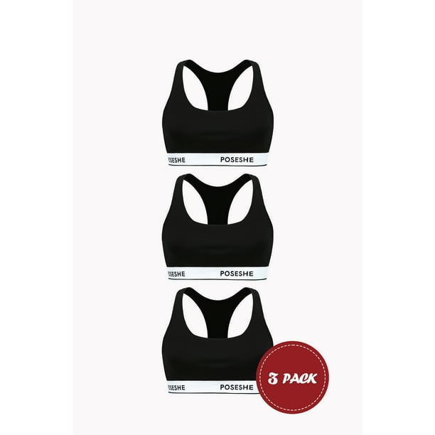 POSESHE Women's MicroModal Bralettes, S-5XL Plus Size Bra, 3 Pack ...