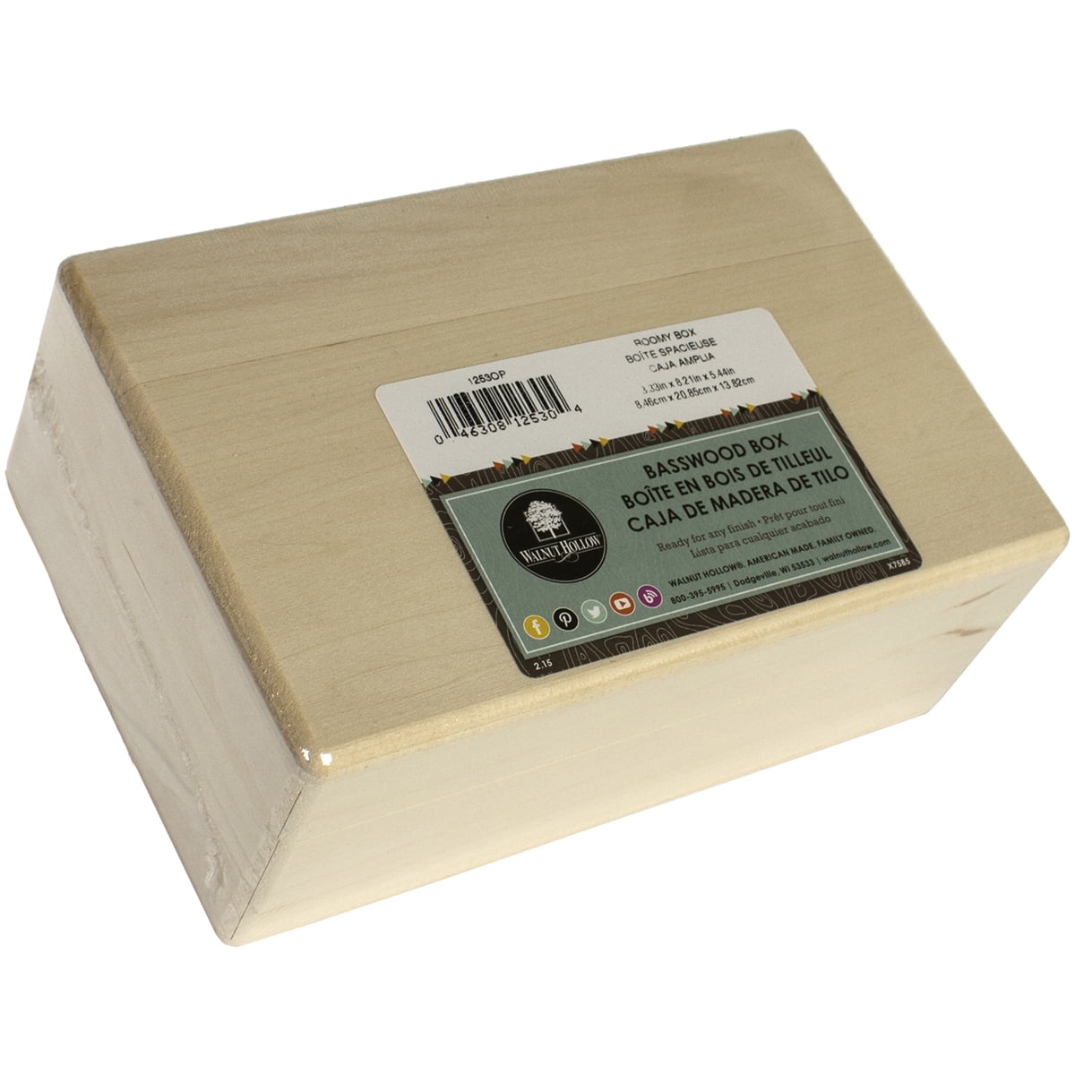 Basswood Hinged Box-8.25"X3.25"X5.38" | Walmart Canada