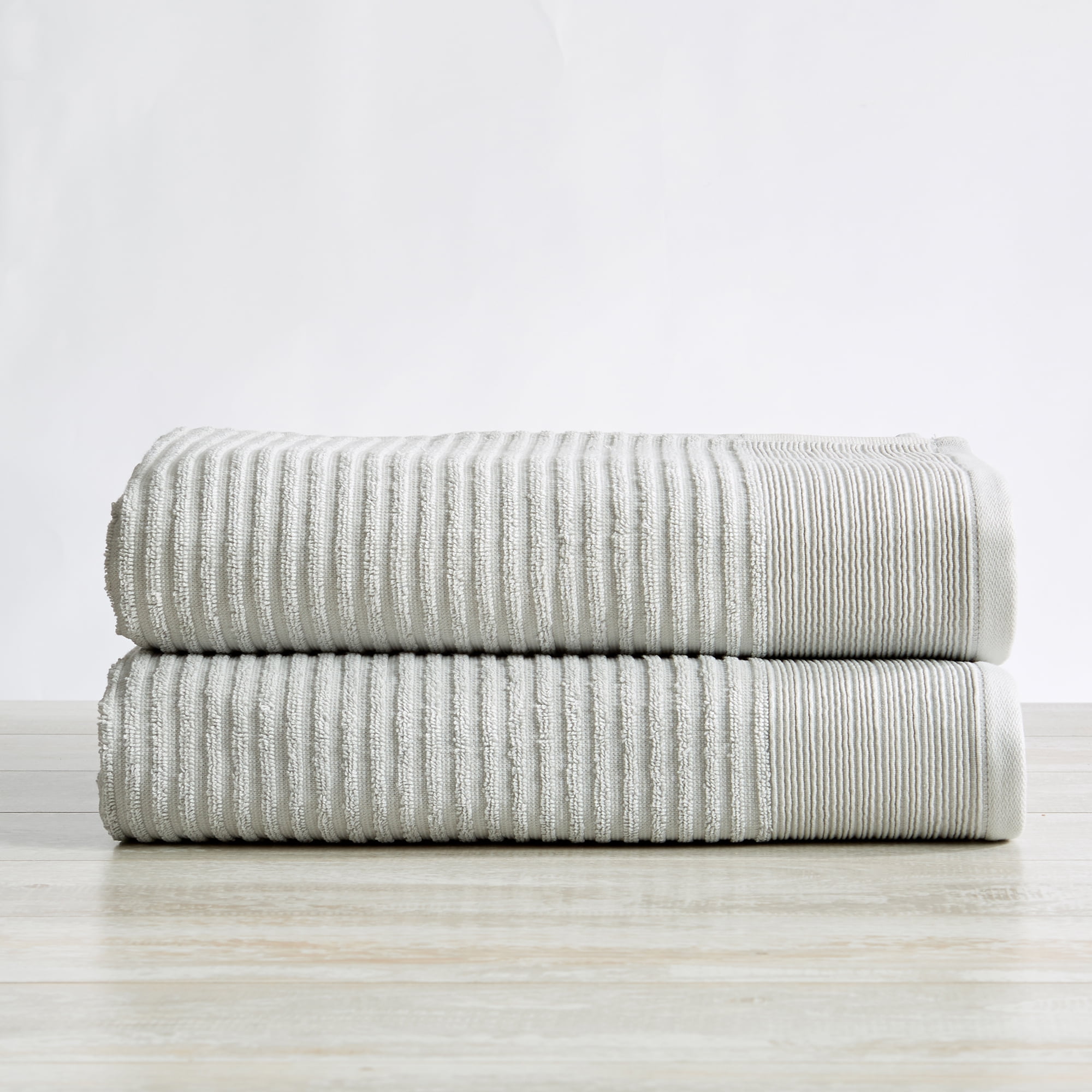 Great Bay Home Cotton Ribbed Texture Quick-Dry Towel Set (Bath Towel (2 ...