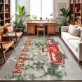 Area Rug 5x8ft, Farm Red Truck Christmas Tree on Gray Washable Rugs for ...