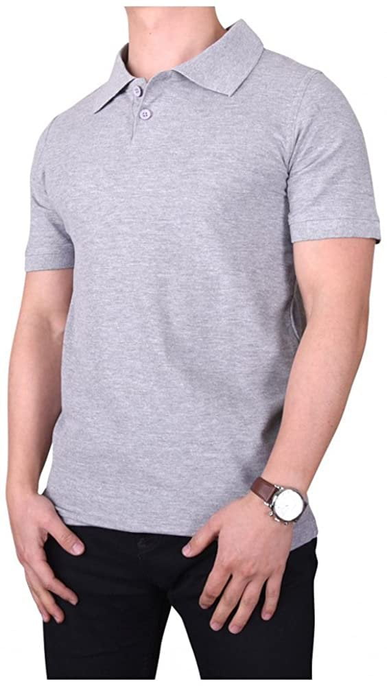 Mens 100% Cotton Classic Slim Style Plain Polo Shirts - Walmart.com