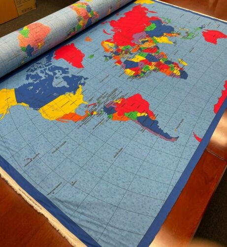 World Map Fabric/Panel - 1 Yard x 60 inches - Walmart.com