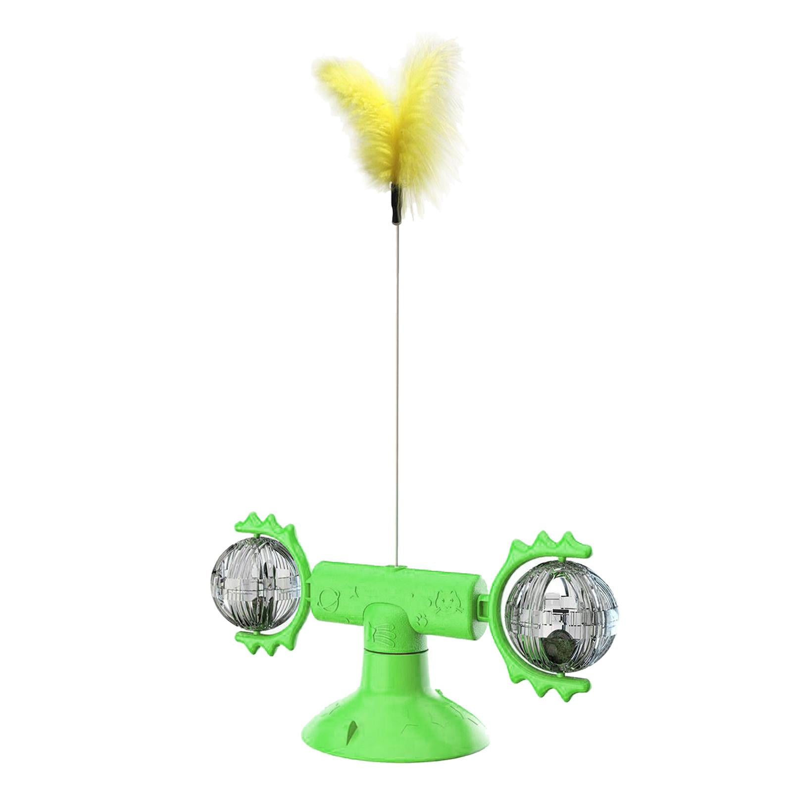 Creative Interactive Cat Toy 360 Degree Rotation Catnip Ball Feather ...