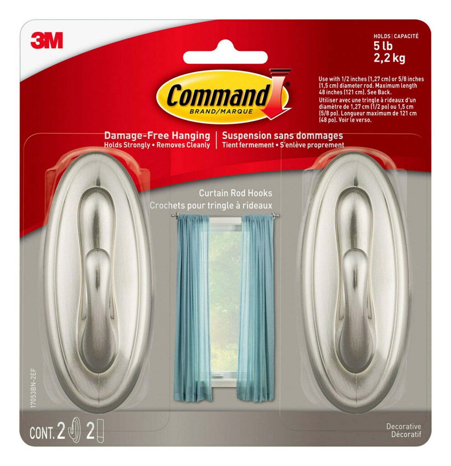 Command™ Curtain Rod Hooks, 17053BN-2EF - Walmart.ca