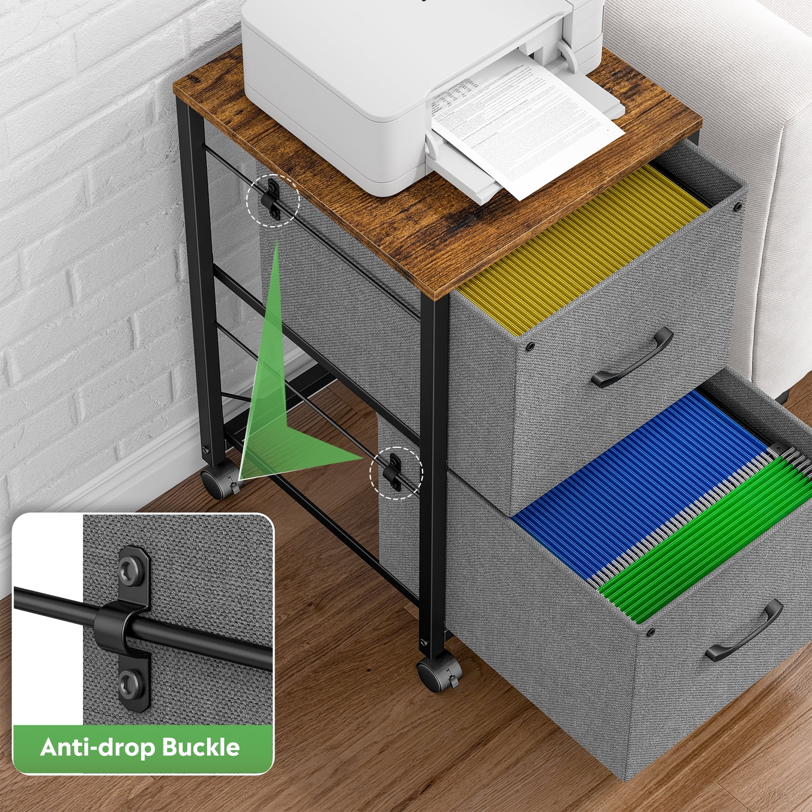 Buy Raybee 2-Drawer Vertical Mobile File Cabinet,Rolling Printer Stand ...